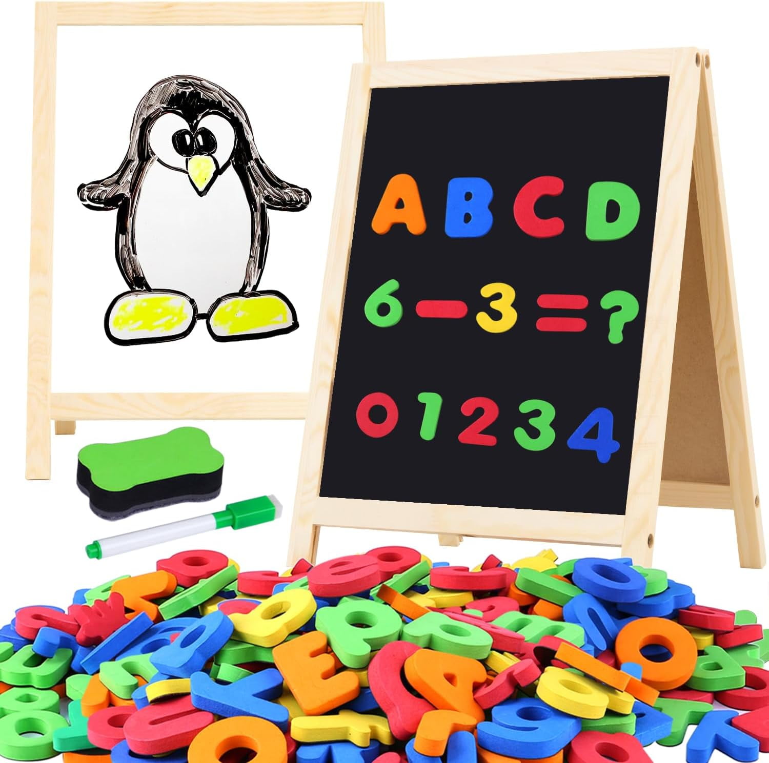 Magnetic Letters and Numbers with Easel for Kids/Toddlers, Magnetic ...