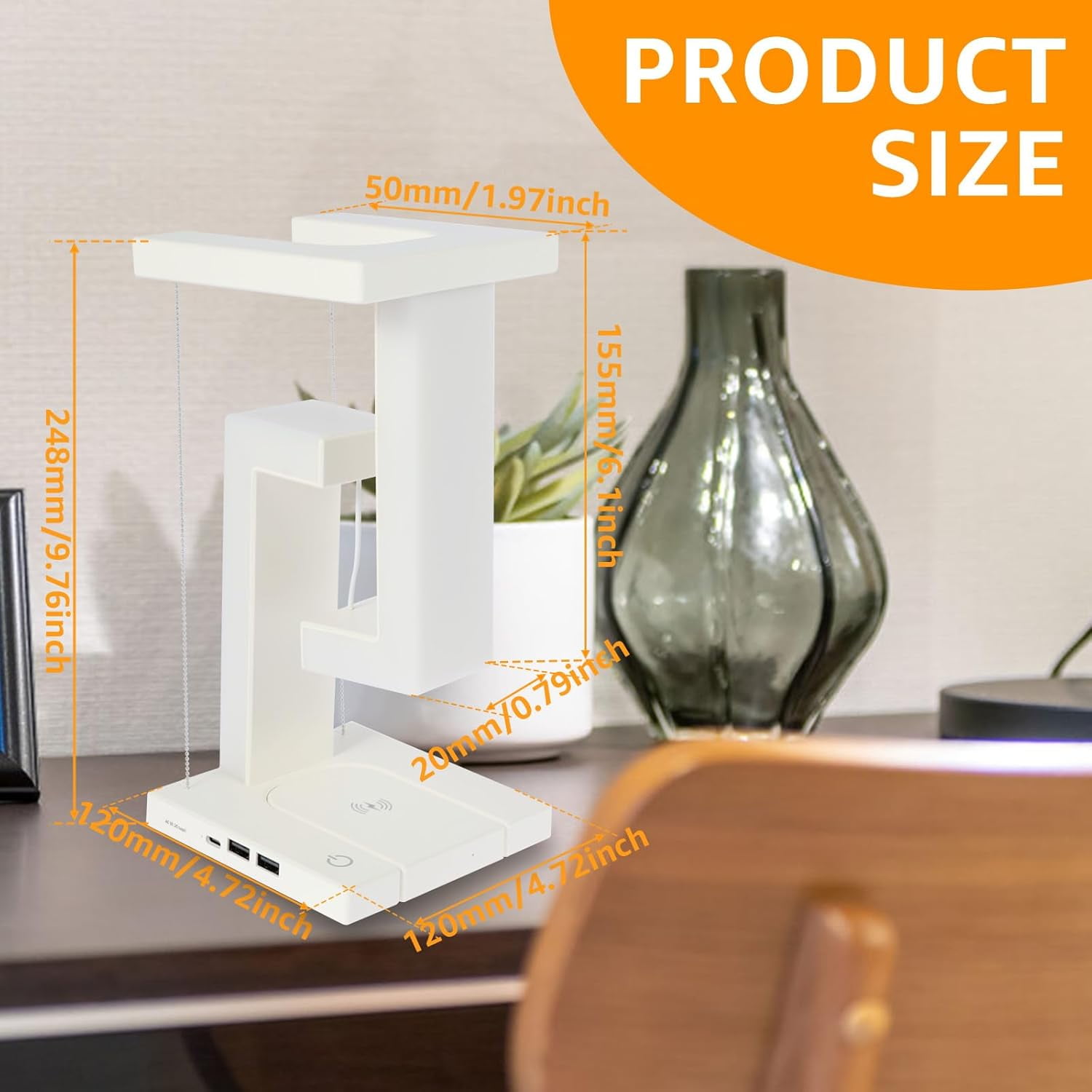 Magnetic Levitating Floating Wireless Led Light, 3 Light Mode Magnetic ...