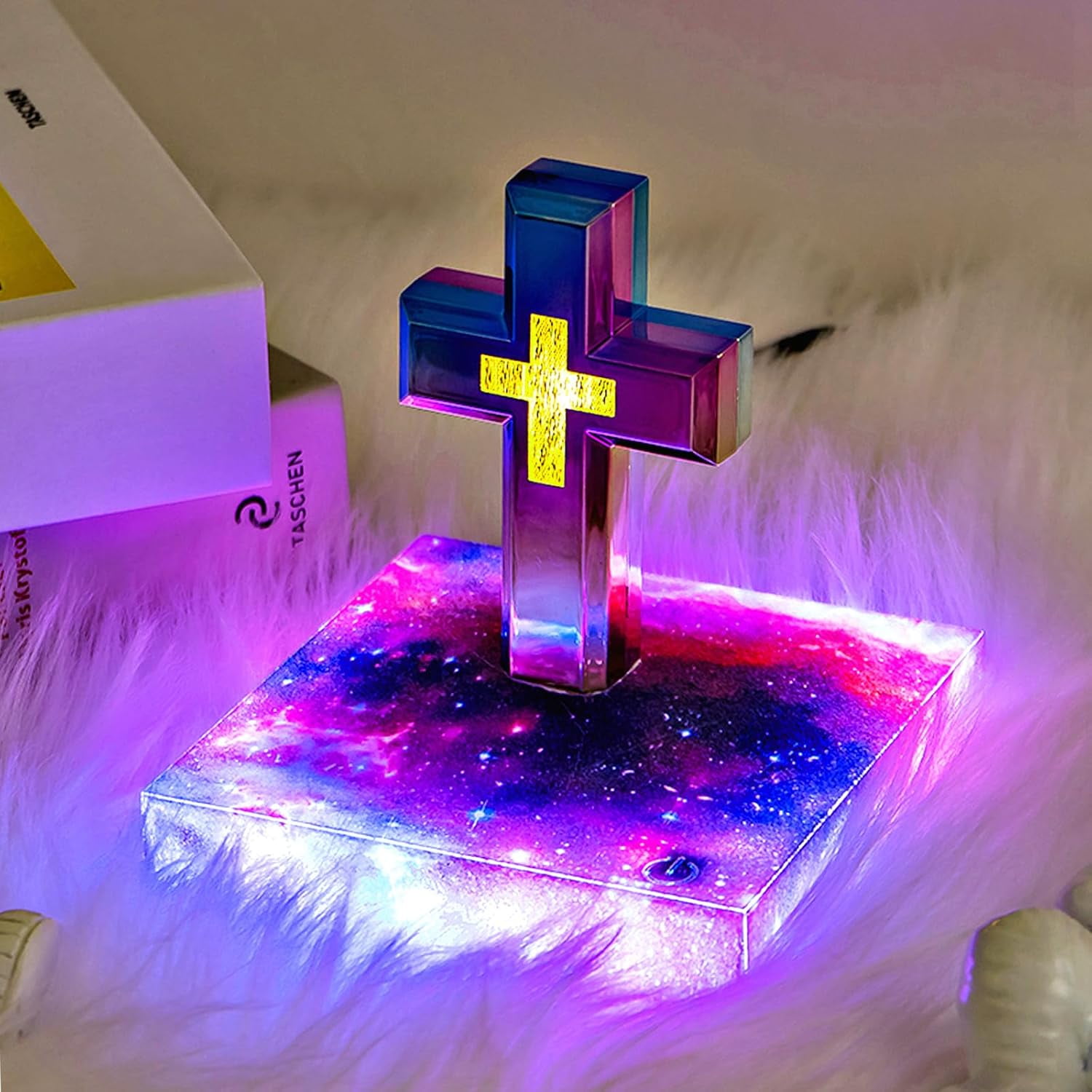 Magnetic Levitating Lamp Floating Cross Floating RGB Lights Home ...