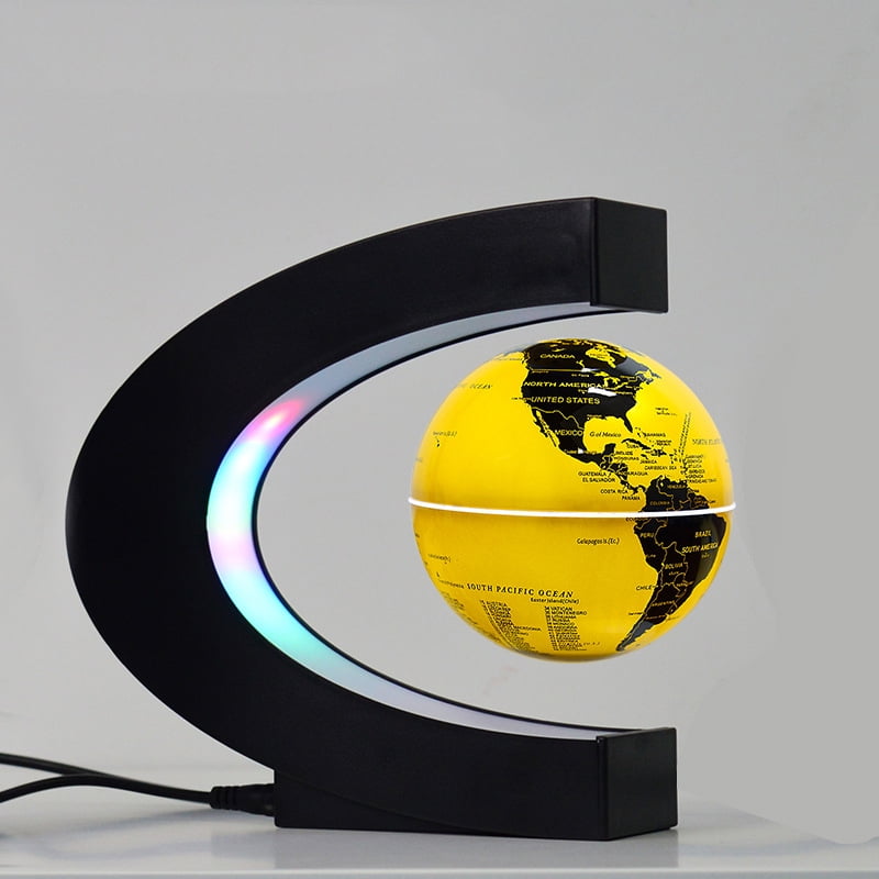 Magnetic Levitation Floating Globe with LED Lights 3 inch Map Globe ...