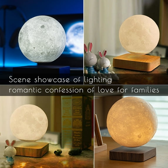 Magnetic Levitation Floating Moon Lamp - 3D Printed Touch Switch LED ...