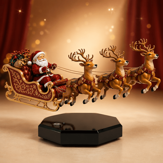 Magnetic Levitation Santa Sleigh, Floating Santa Christmas Ornament ...