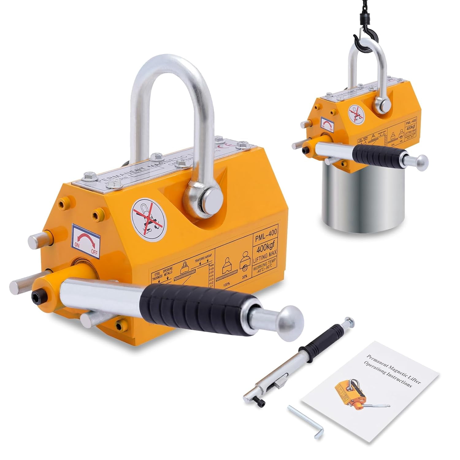 Magnetic Lifter 880 lbs/400 kg Lifting Capacity Lifting Magnet with ...