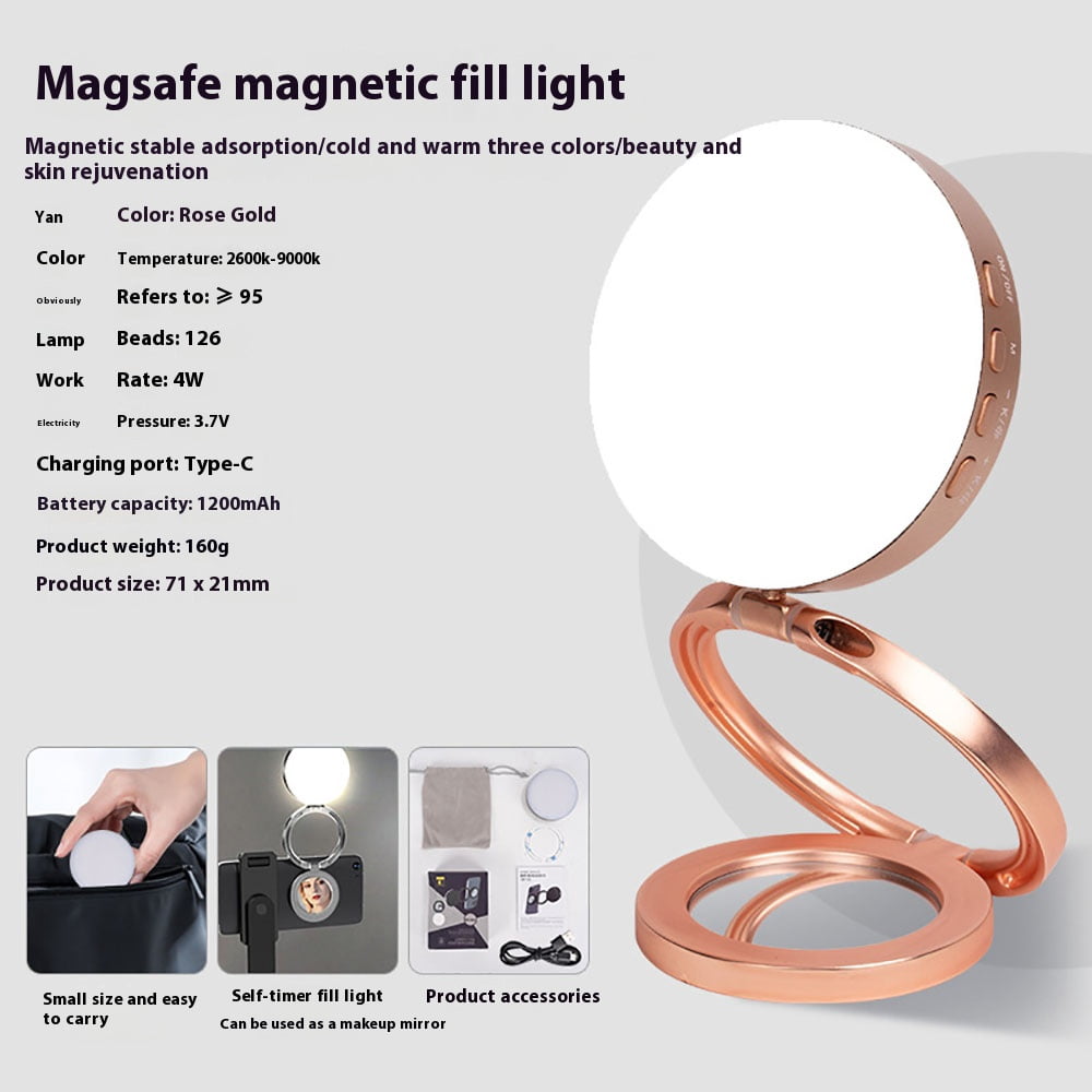 Magnetic Light-Up Makeup Mirror Compatible with Magfafe , Portable ...