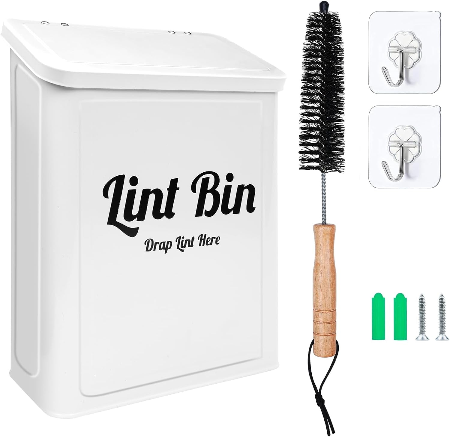 Magnetic Lint Bin with Lint Brush for Laundry Room Decor Farmhouse ...