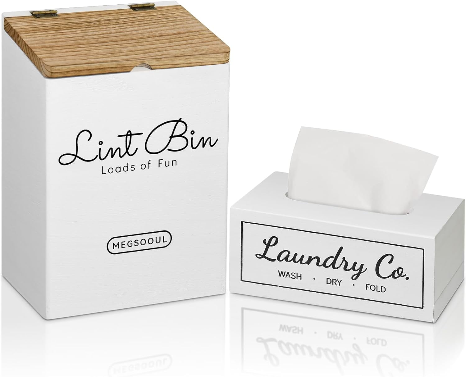 Magnetic Lint Bin and Dryer Sheet Holder Set for Laundry Room ...