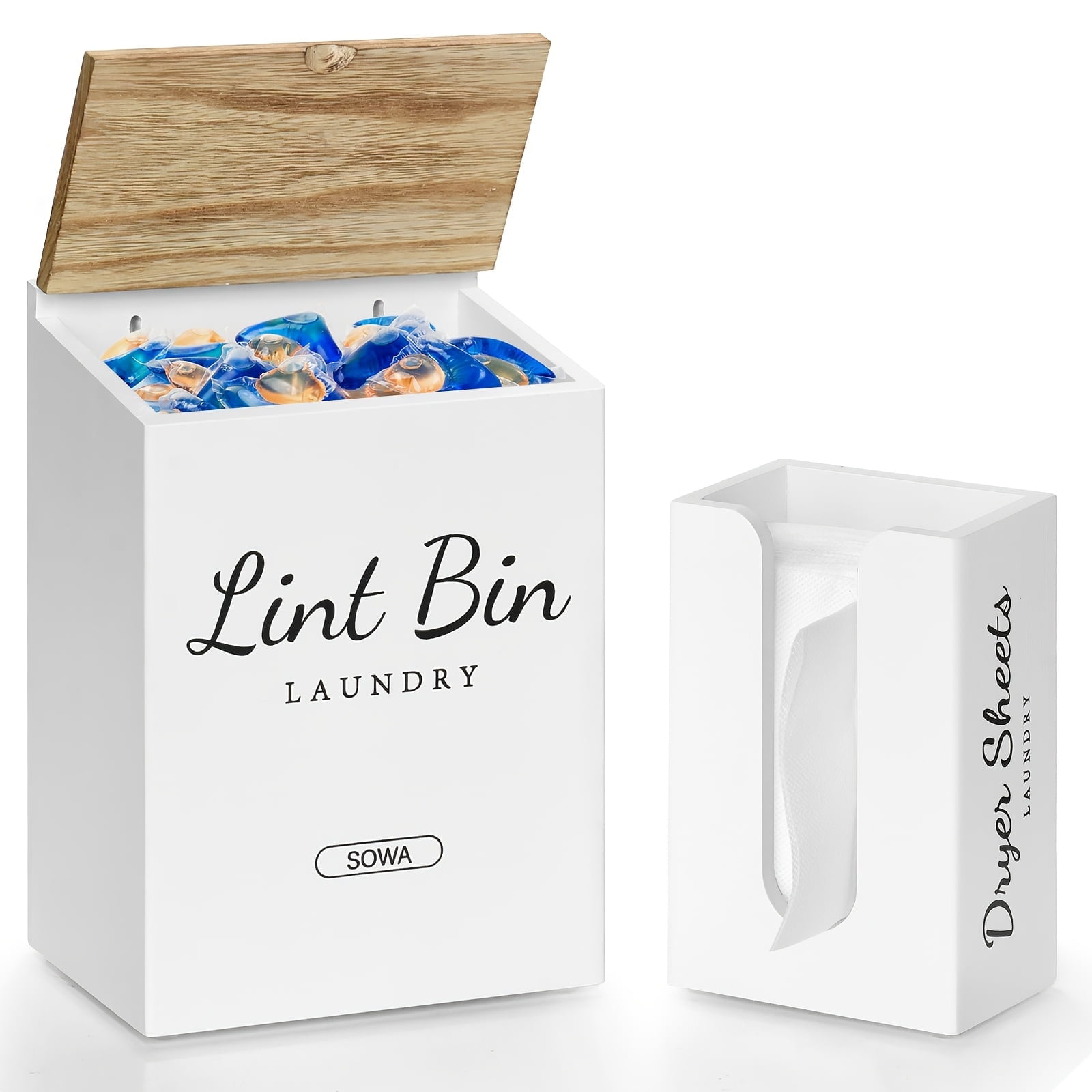 Magnetic Lint Bin and Dryer Sheet Holder Set for Laundry Room ...