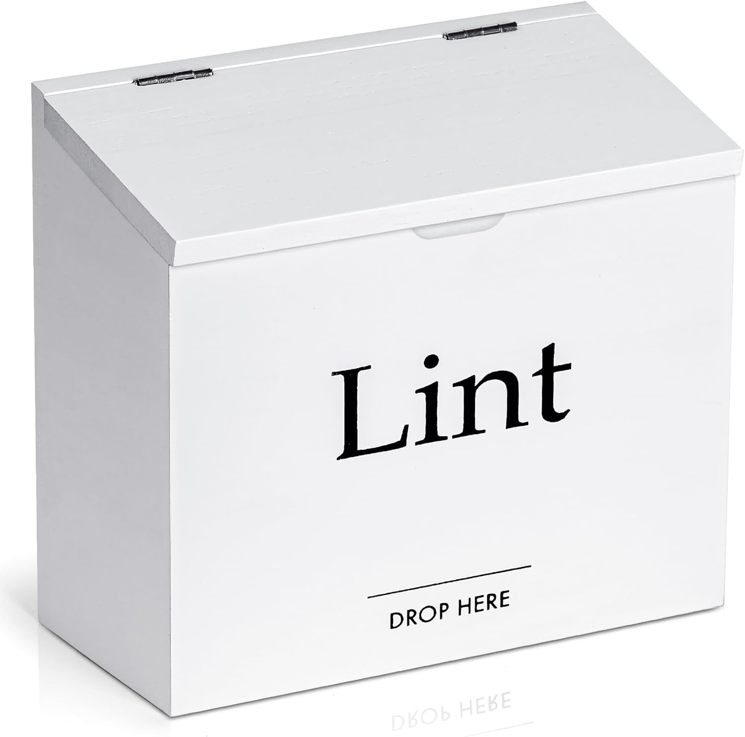 Magnetic Lint Bin for Laundry Room - Compact Size, Wooden Dryer Lint ...