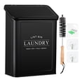 Magnetic Lint Bin for Laundry Room, Metal Lint Container with Lid and ...