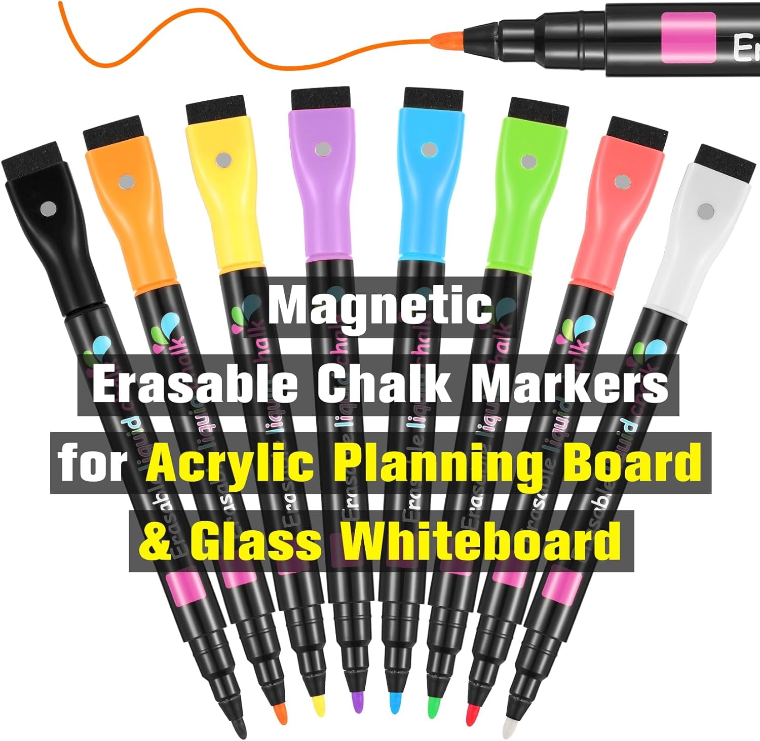 Magnetic Liquid Chalk Markers Wet Erase Markers for Acrylic Calendar ...