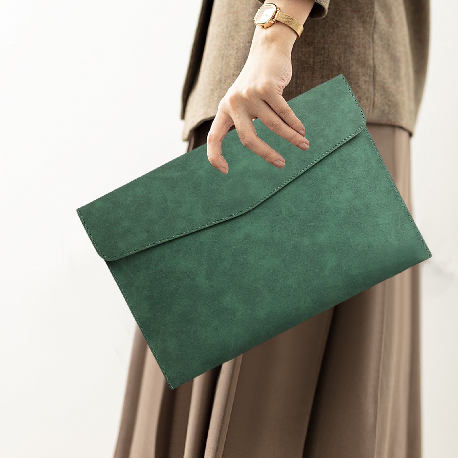 Magnetic Lock Leather File Bag, A4 Folder Bag, Professional Briefcase ...