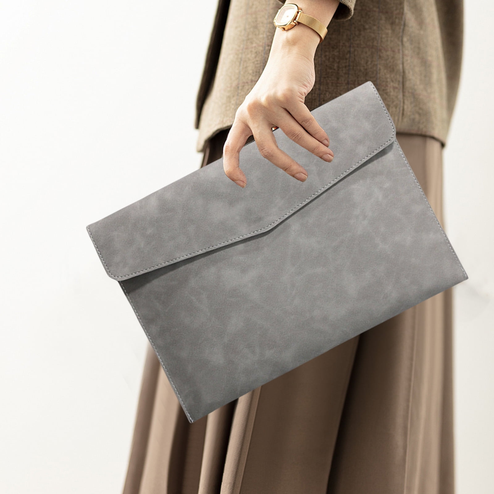 Magnetic Lock Leather File Bag A4 Paper File Bag Folder Bag Data ...