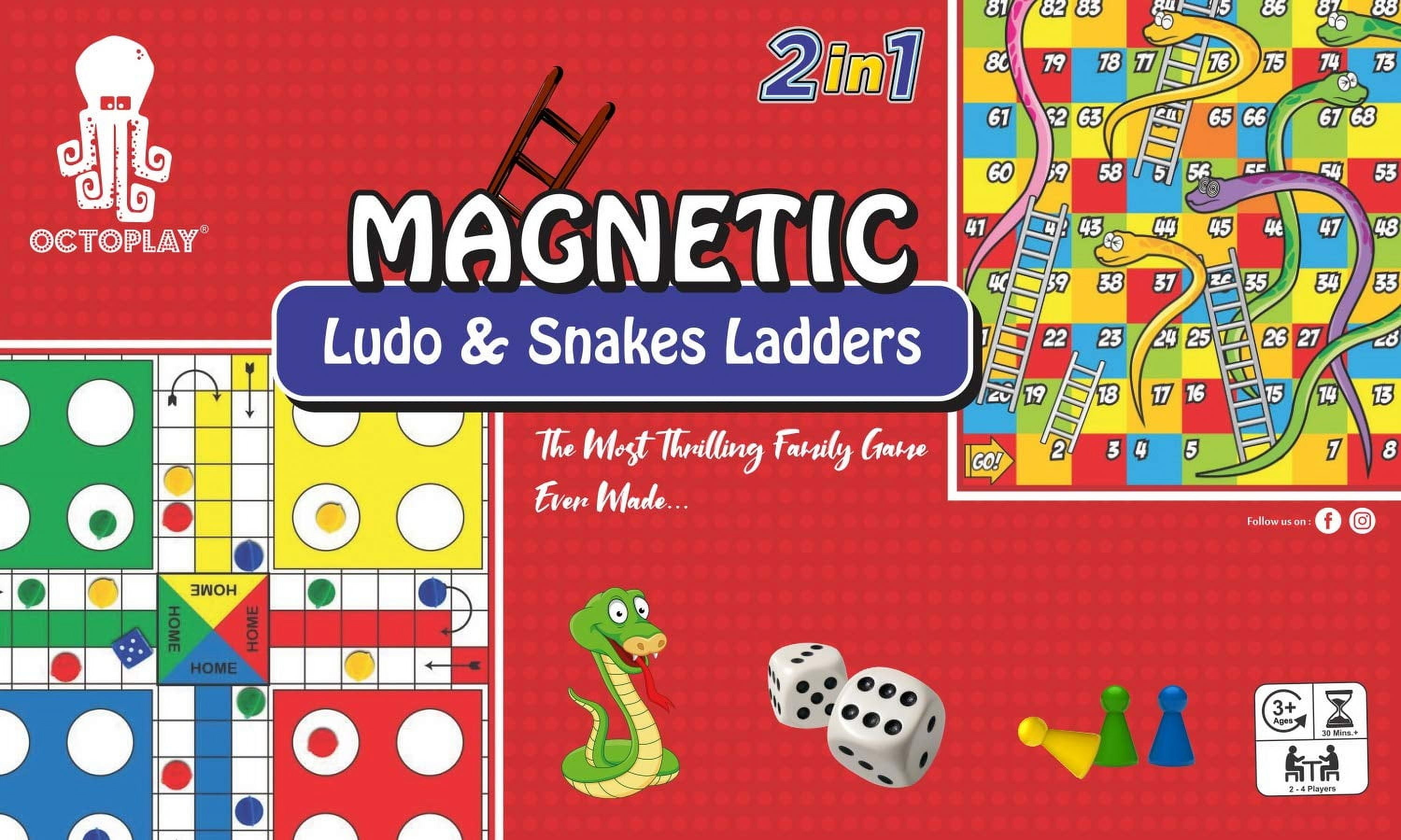 Magnetic Ludo & Snakes & Ladders | Two Traditional Games Featuring A ...