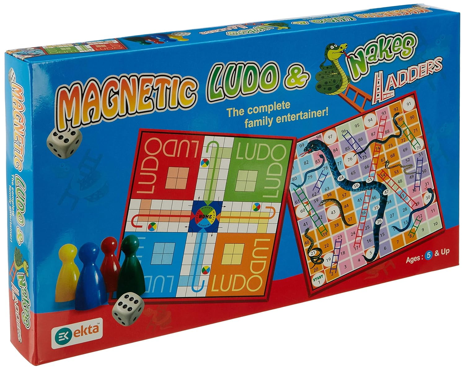 Magnetic Ludo Snakes 'N' Ladders Board Game For Kids, Multicolor ...