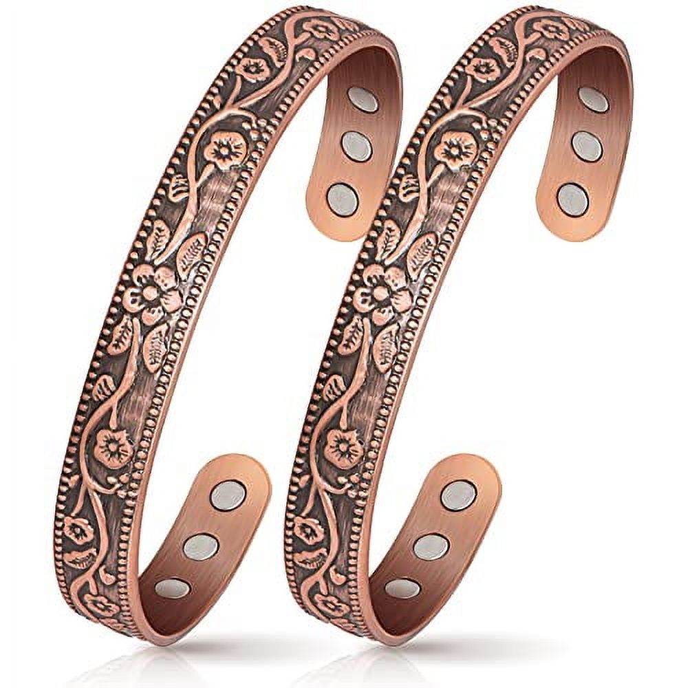 Magnetic Lymph Detox Bracelet: Copper Bracelet for Women Men, 100% Pure ...