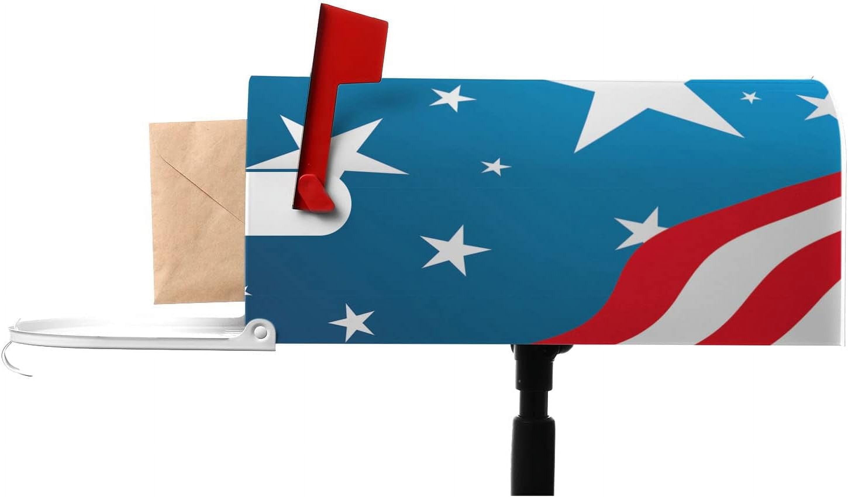 Magnetic Mailbox Cover Stylized USA Flag Post Box Cover Wrapped Mailbox ...