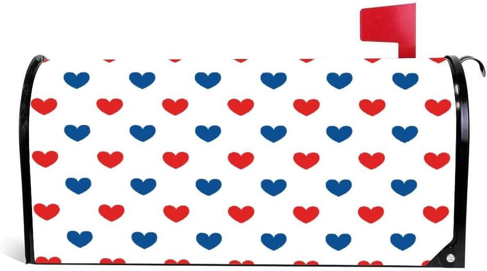 Magnetic Mailbox Covers American Patriotic Red Blue Hearts Mailbox ...