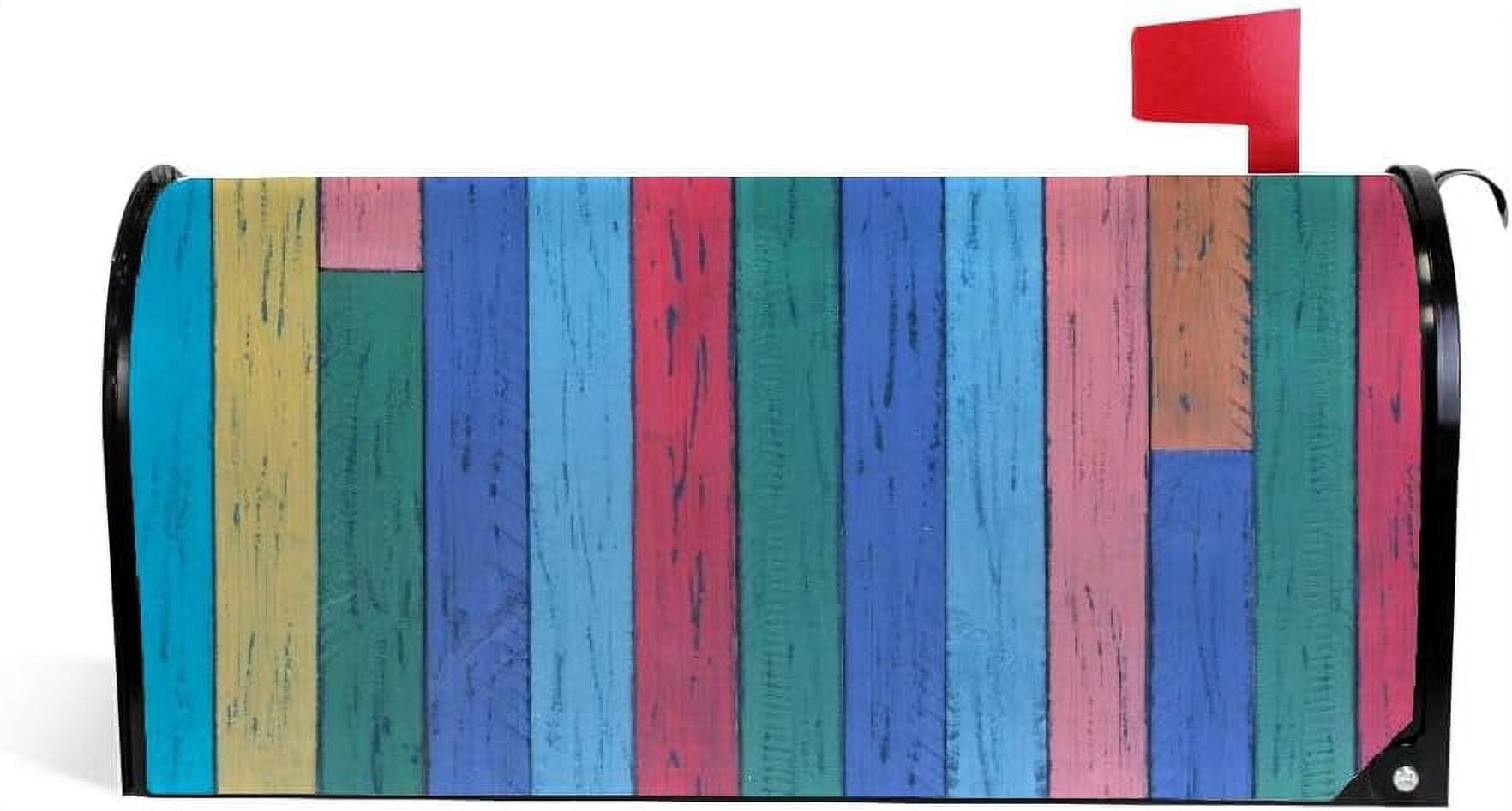 Magnetic Mailbox Covers Colorful Old Wooden Boards Print Decorative ...