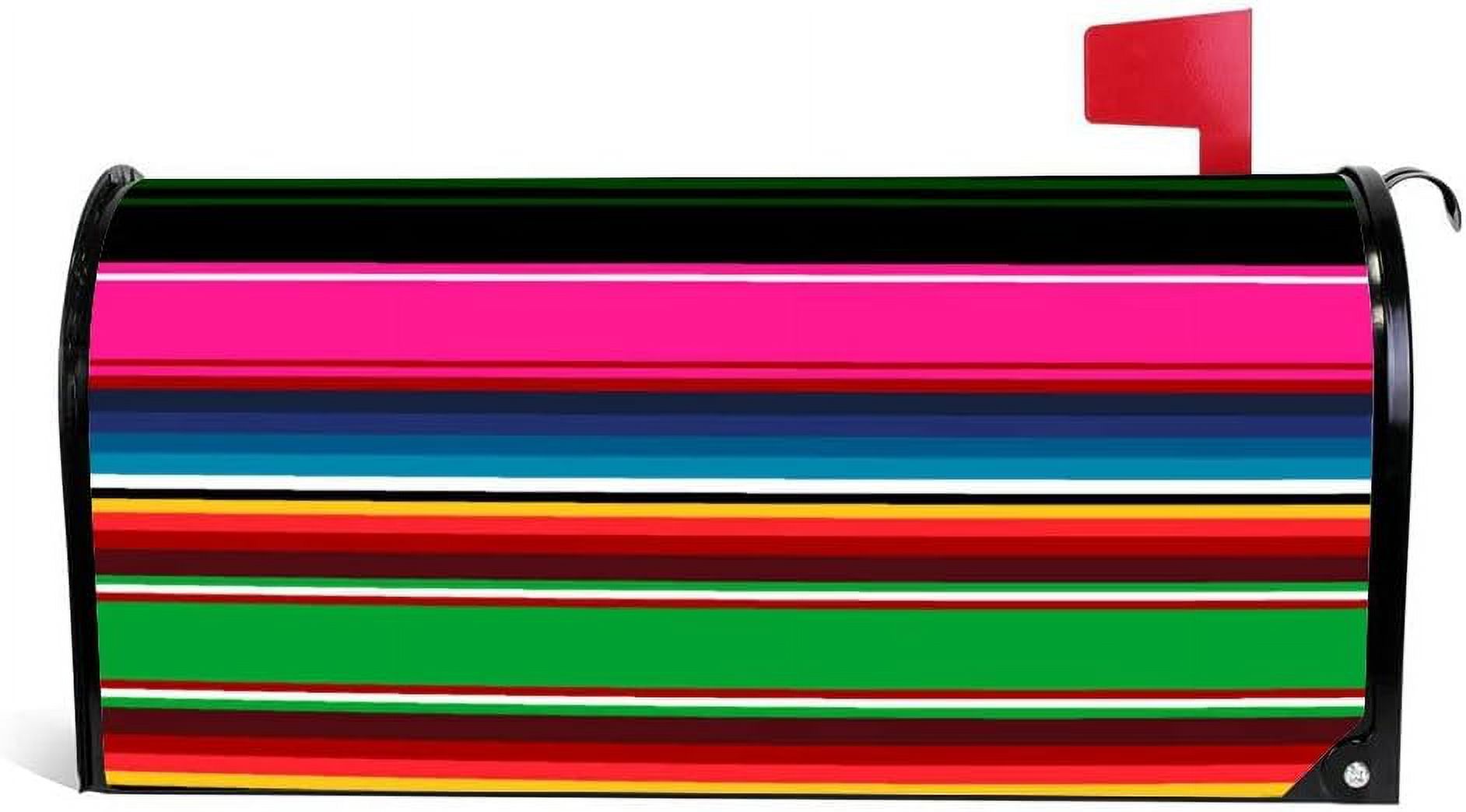 Magnetic Mailbox Covers Colorful Stripes Mailbox Stickers MailWraps ...