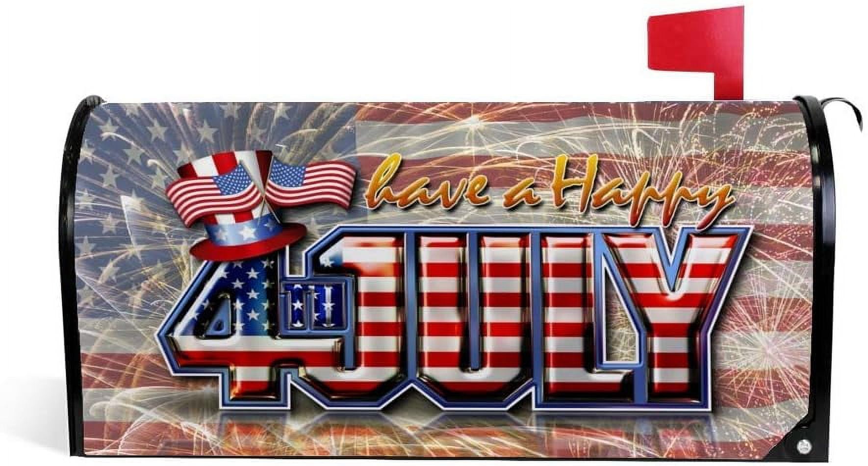 Magnetic Mailbox Covers Mailbox Stickers Mail Wraps Post Happy 4th July ...