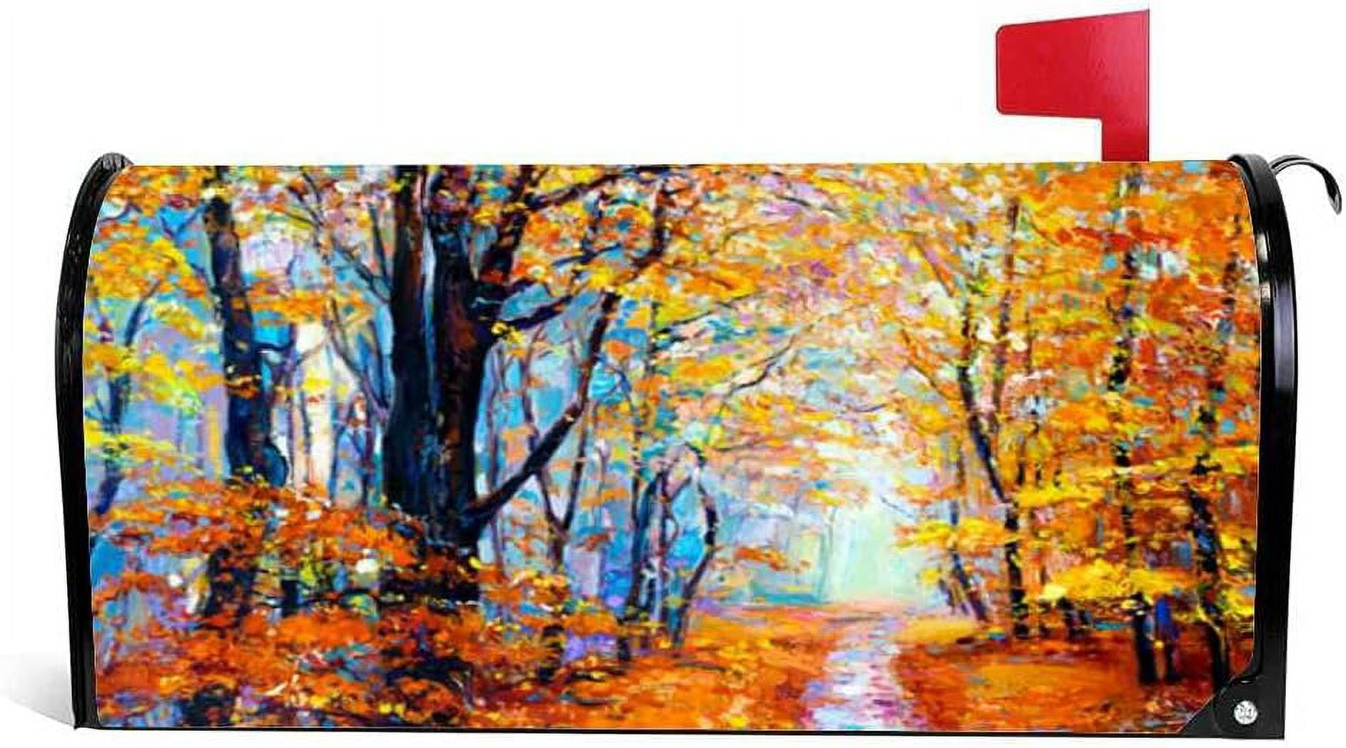 Magnetic Mailbox Covers Mailbox Stickers MailWraps Post Cover Autumn ...