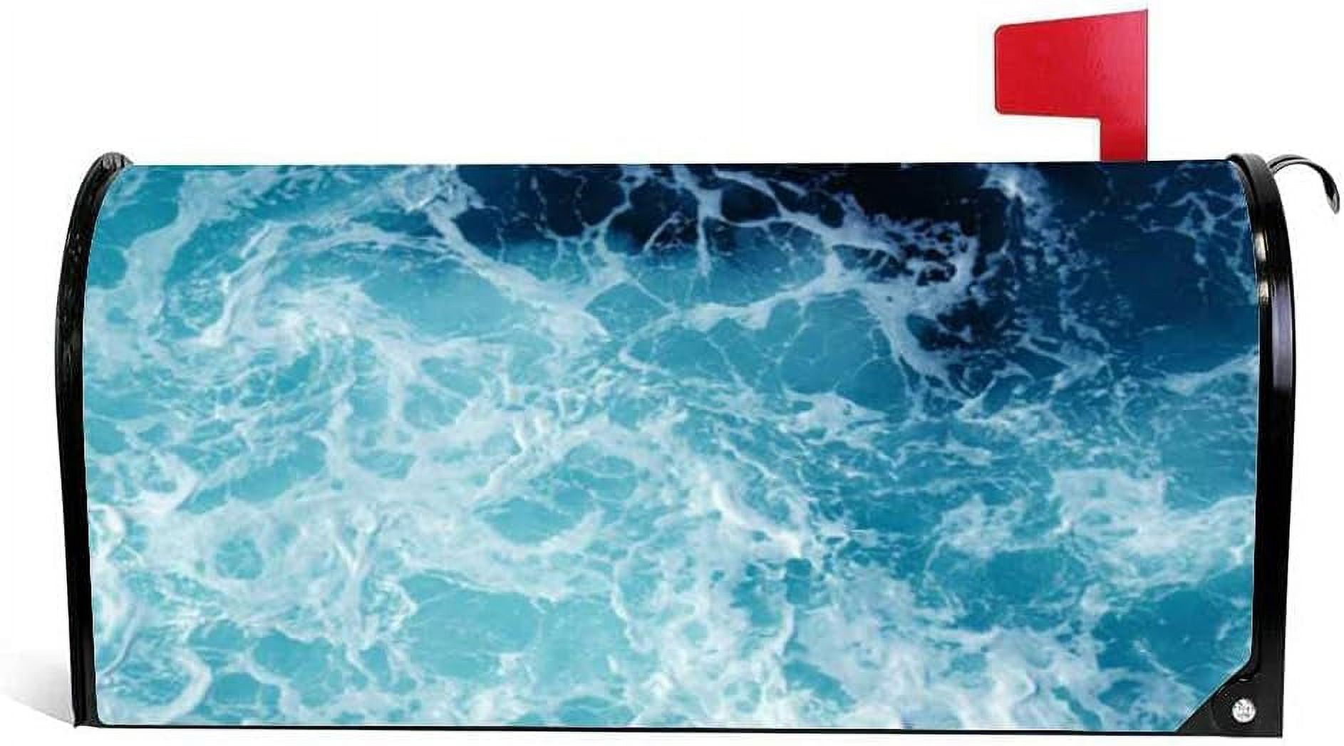 Magnetic Mailbox Covers Mailbox Stickers MailWraps Post Cover Blue Sea ...