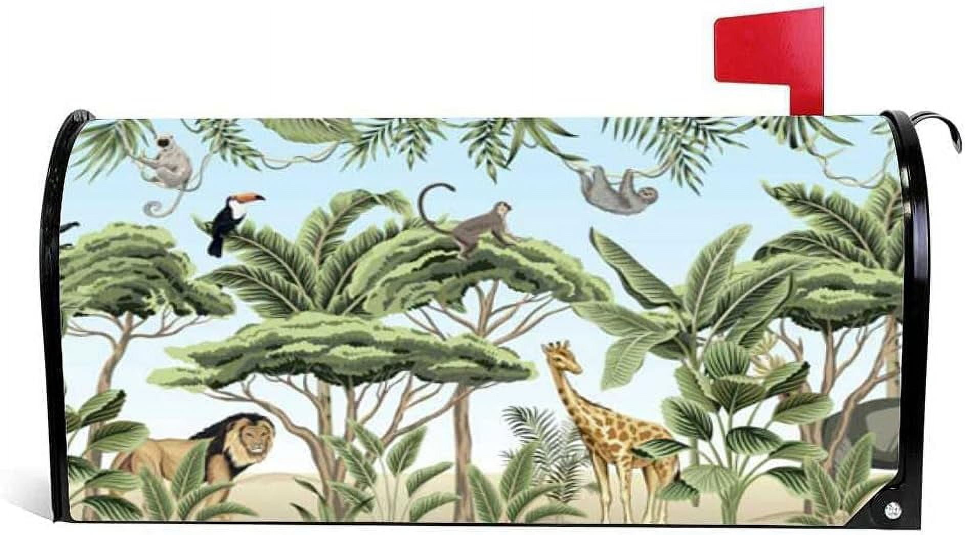 Magnetic Mailbox Covers Mailbox Stickers MailWraps Post Cover Tree Palm ...