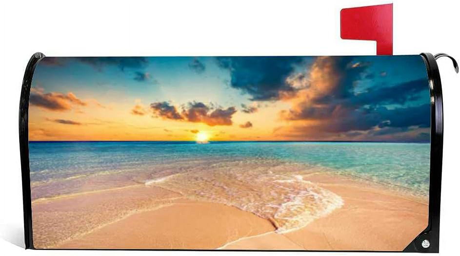 Magnetic Mailbox Covers Mailbox Stickers MailWraps Post Cover Tropical ...