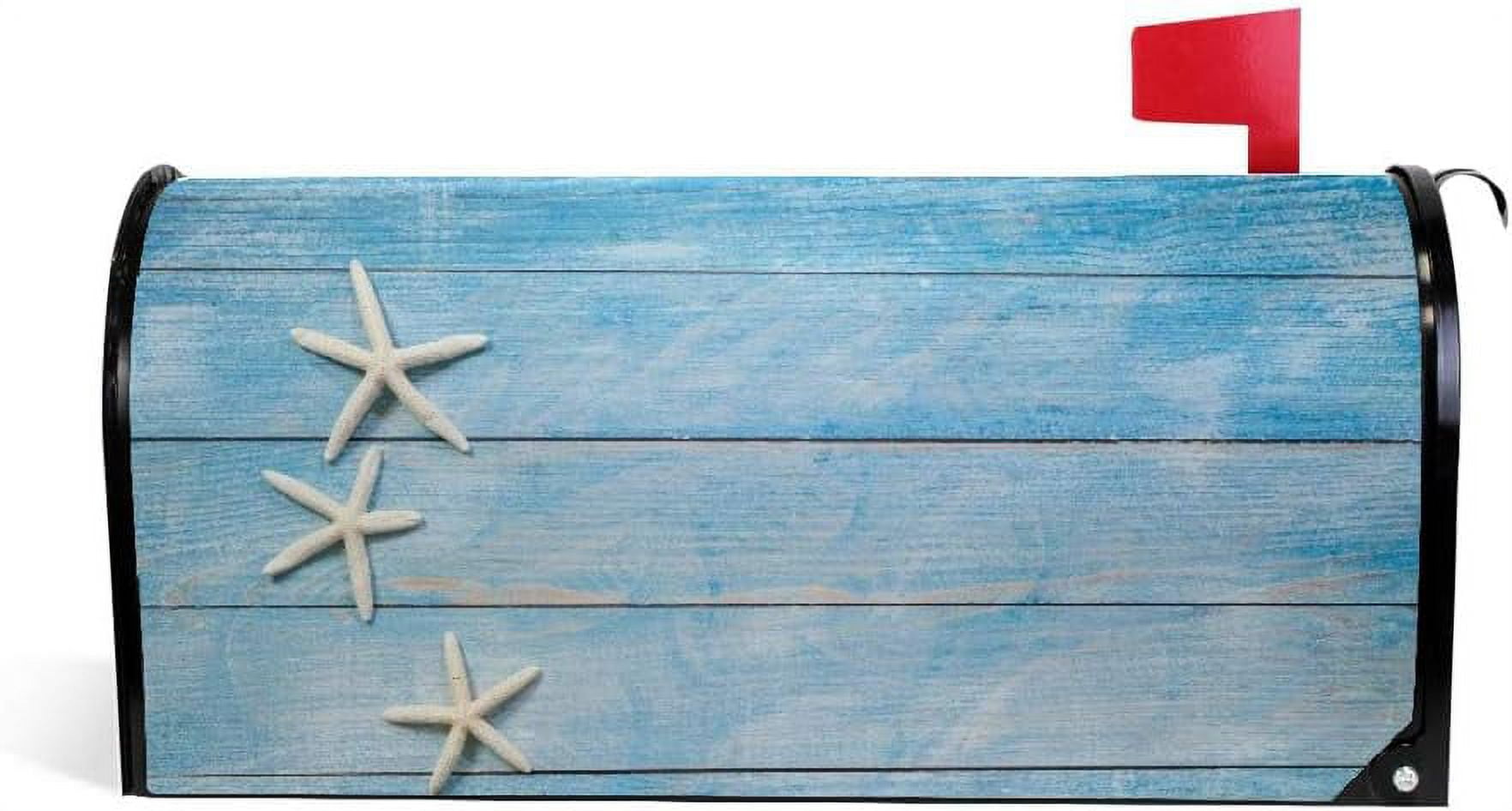 Magnetic Mailbox Covers Starfish Blue Wood Background Decorative ...