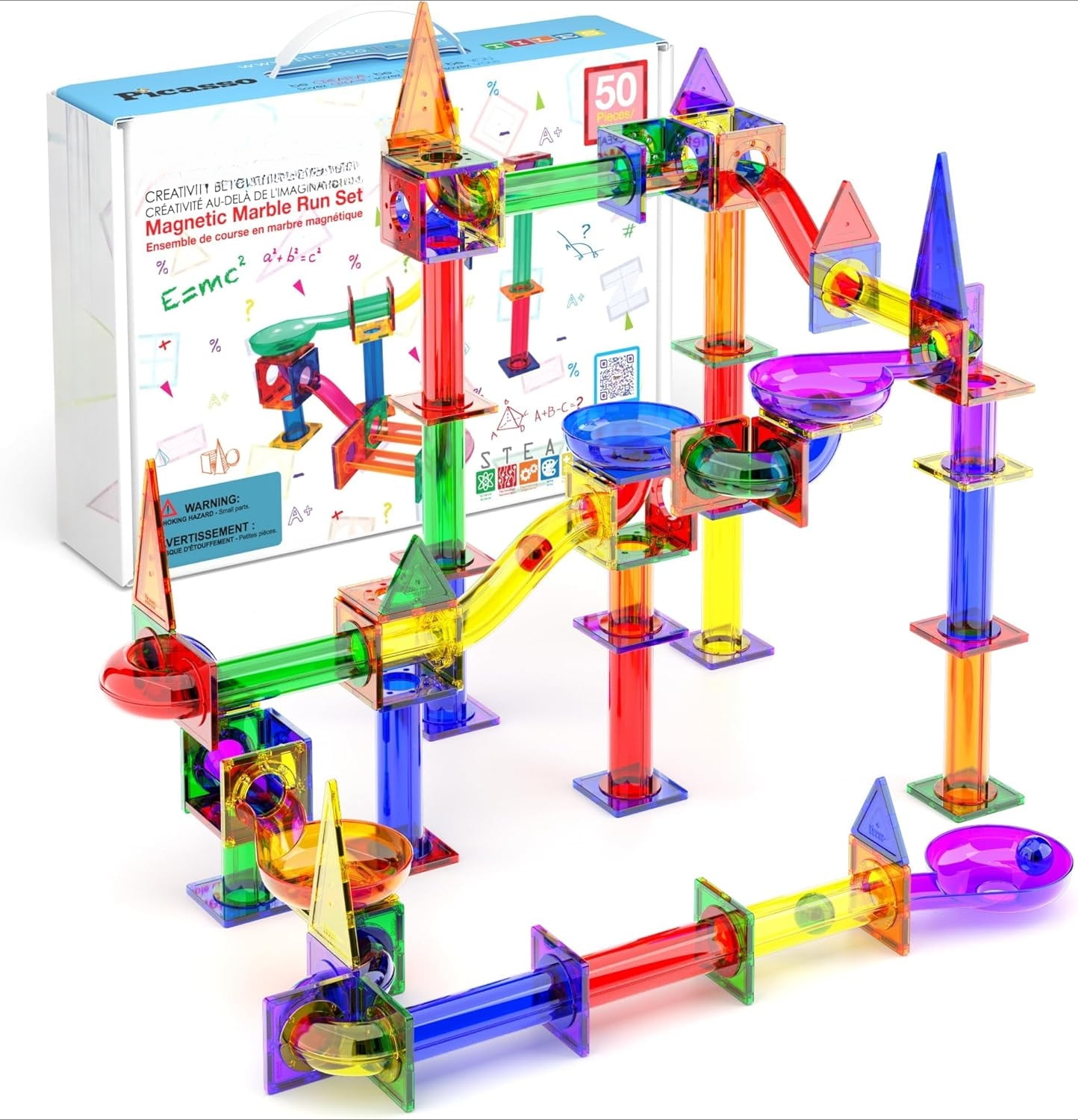 Magnetic Marble Run Marbles for Kids Race Track Toy Set Marble Maze ...