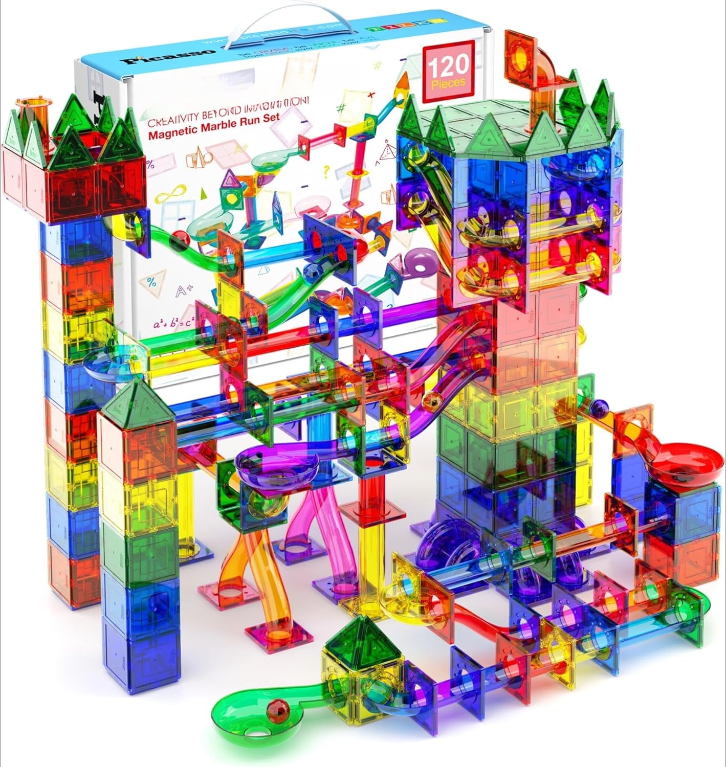 Magnetic Marble Run Marbles for Kids Race Track Toy Set Marble Maze ...