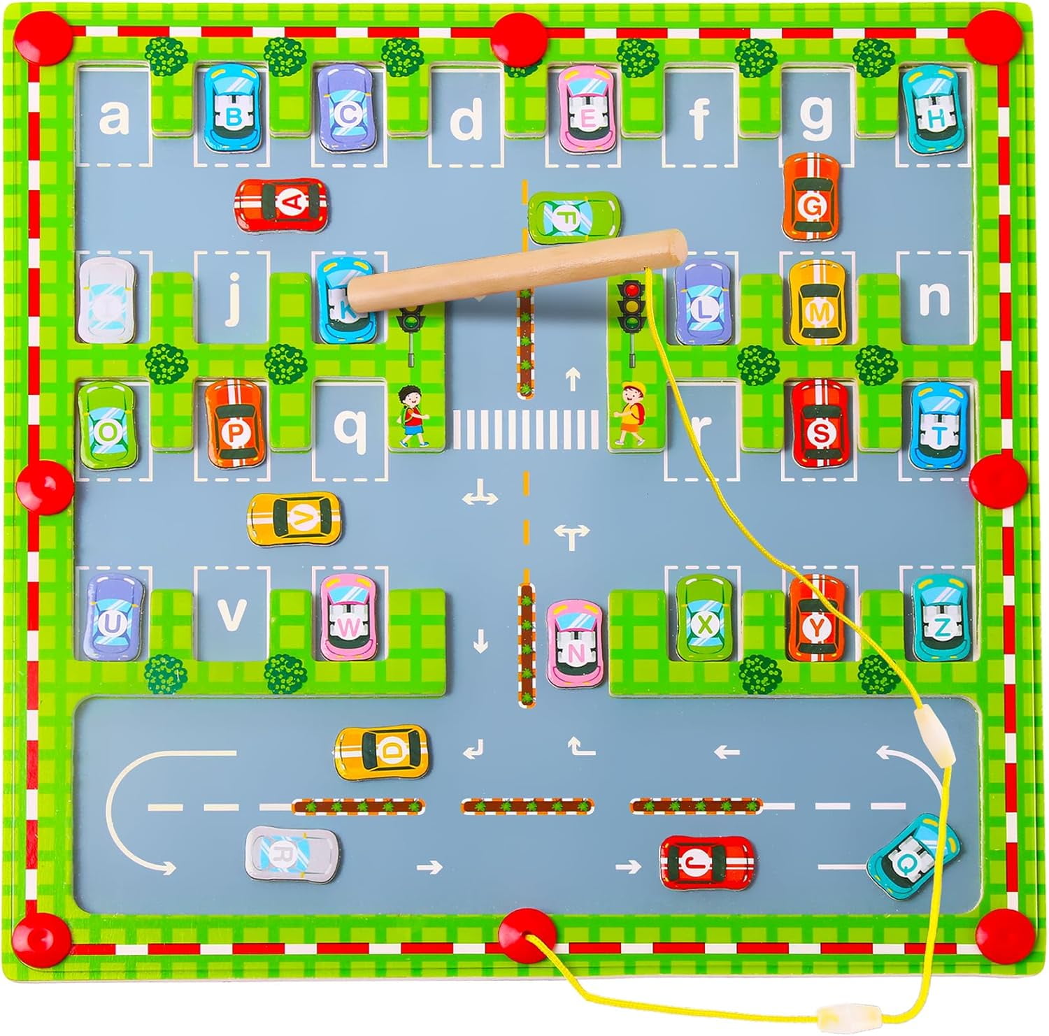 Magnetic Maze for Kids Ages 3-5 - Montessori Alphabet Parking Maze ...