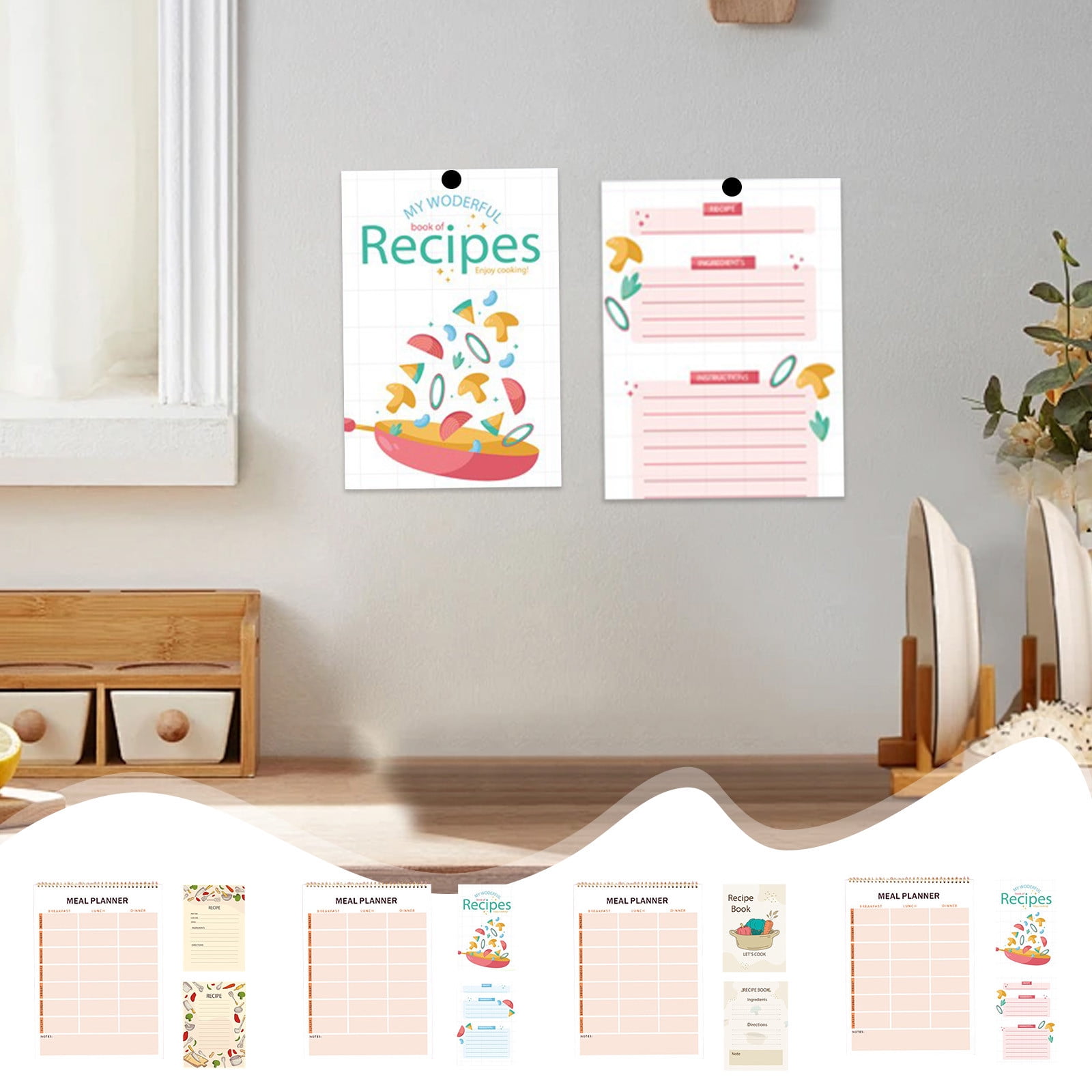 Magnetic Meal Planner for Fridge, 52 Undated Sheets, Tear-Off Grocery ...