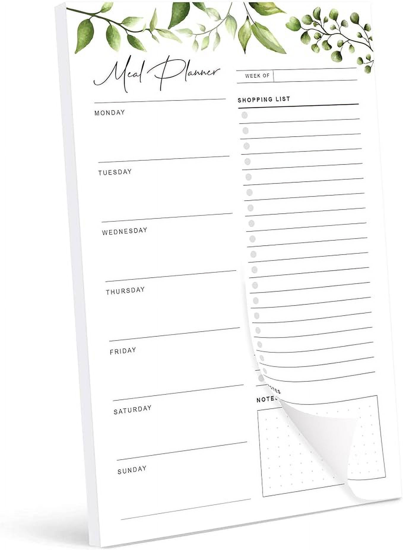 Magnetic Meal Planner Pad for Fridge 52 Undated Tear-off Sheets | 6x9 ...