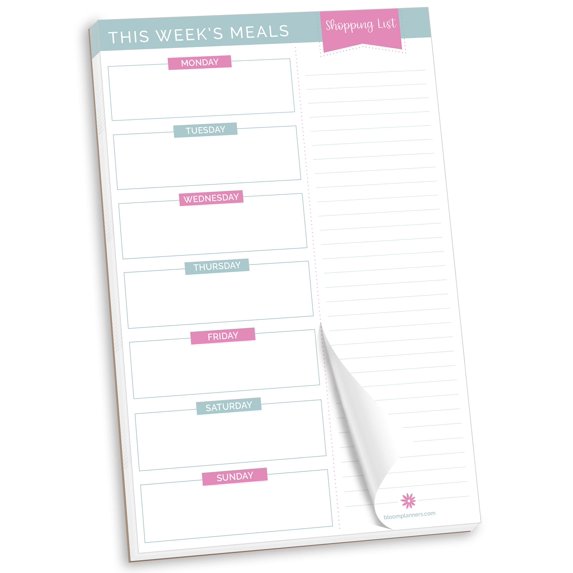 Magnetic Meal Planning Pad, Weekly Refrigerator Menu Planner, 60 Tear ...