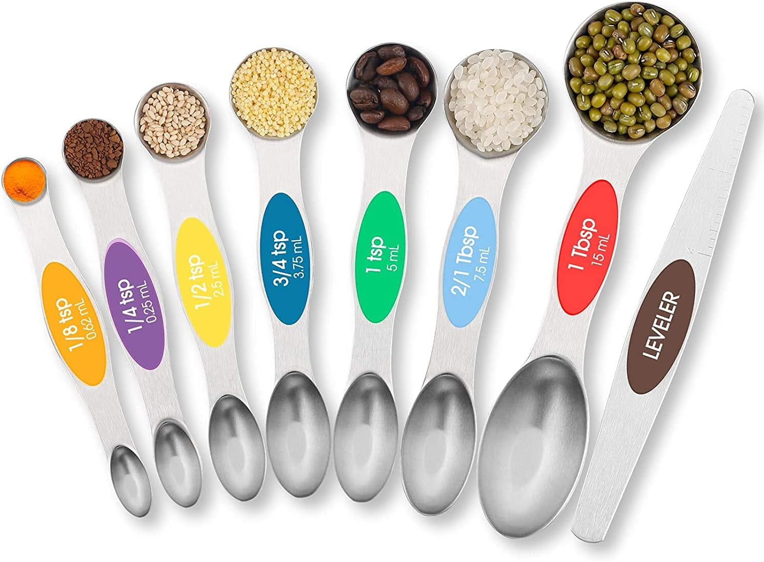 Magnetic Measuring Spoons Set, Double-Headed Kitchen Spoon Stackable ...