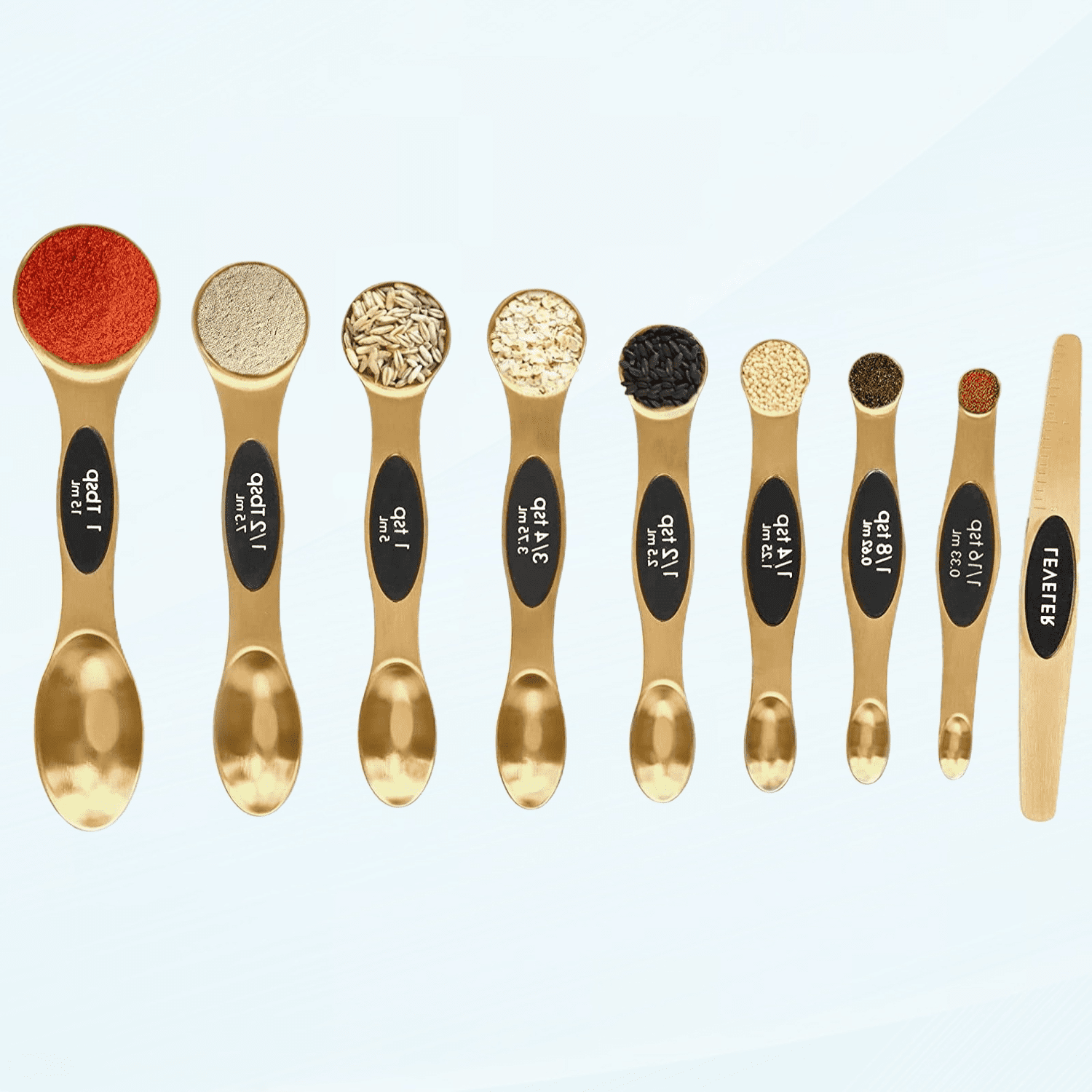 Magnetic Measuring Spoons Set Stainless Steel with Leveler-9pcs ...