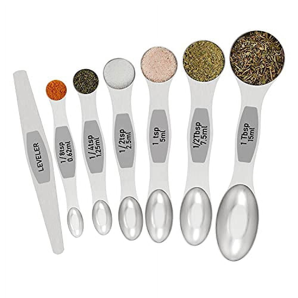 Magnetic Measuring Spoons Set - Wildone Stainless Steel Double Sided ...