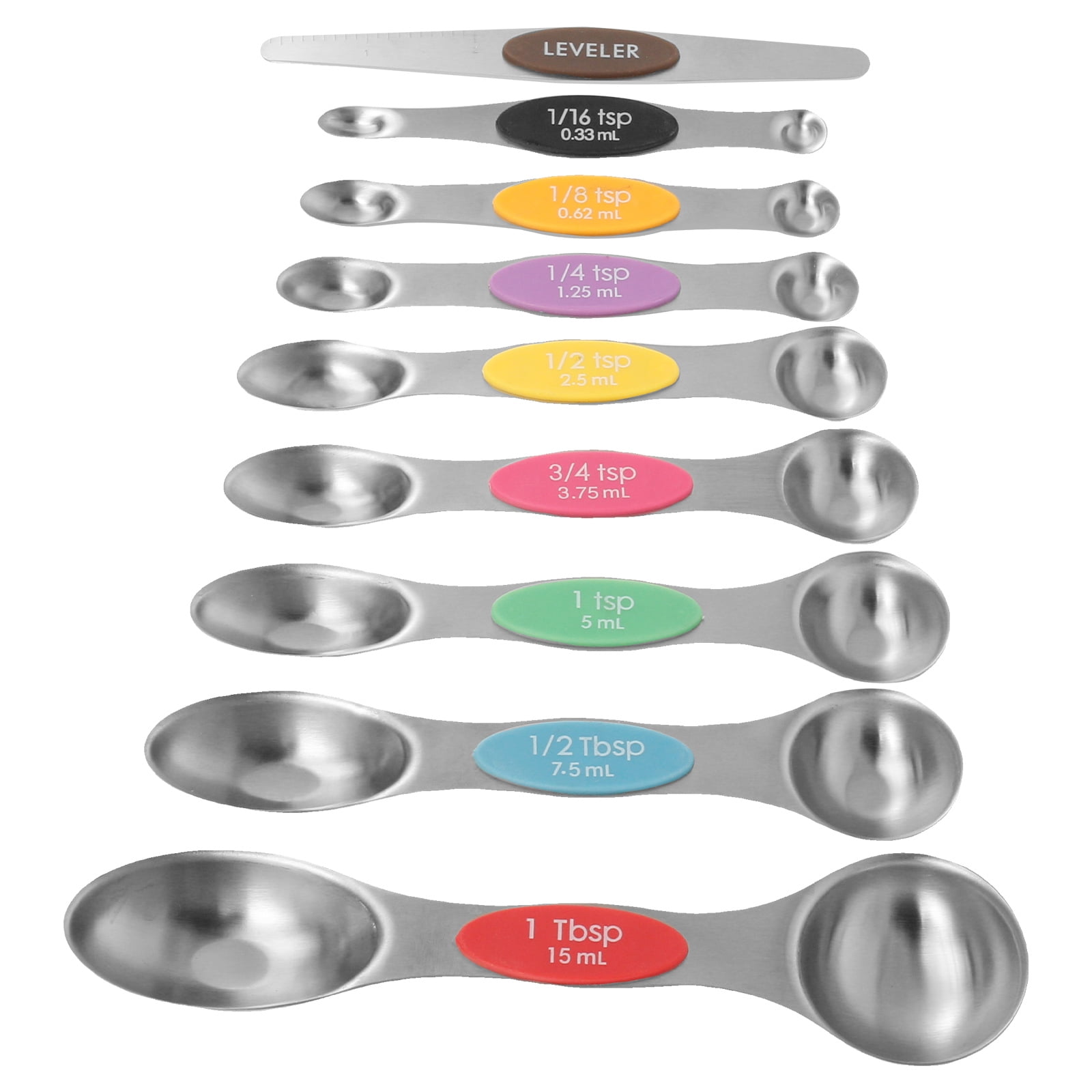 Magnetic Measuring Spoons Versatile Safe Stainless Steel Double Sided ...