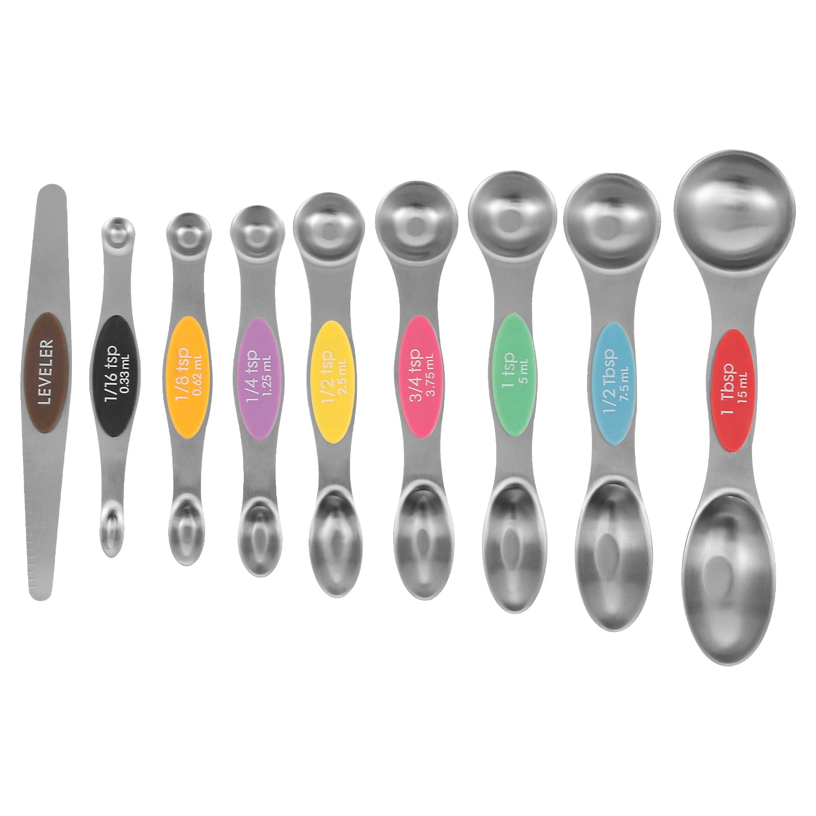 Magnetic Measuring Spoons Versatile Safe Stainless Steel Double Sided ...