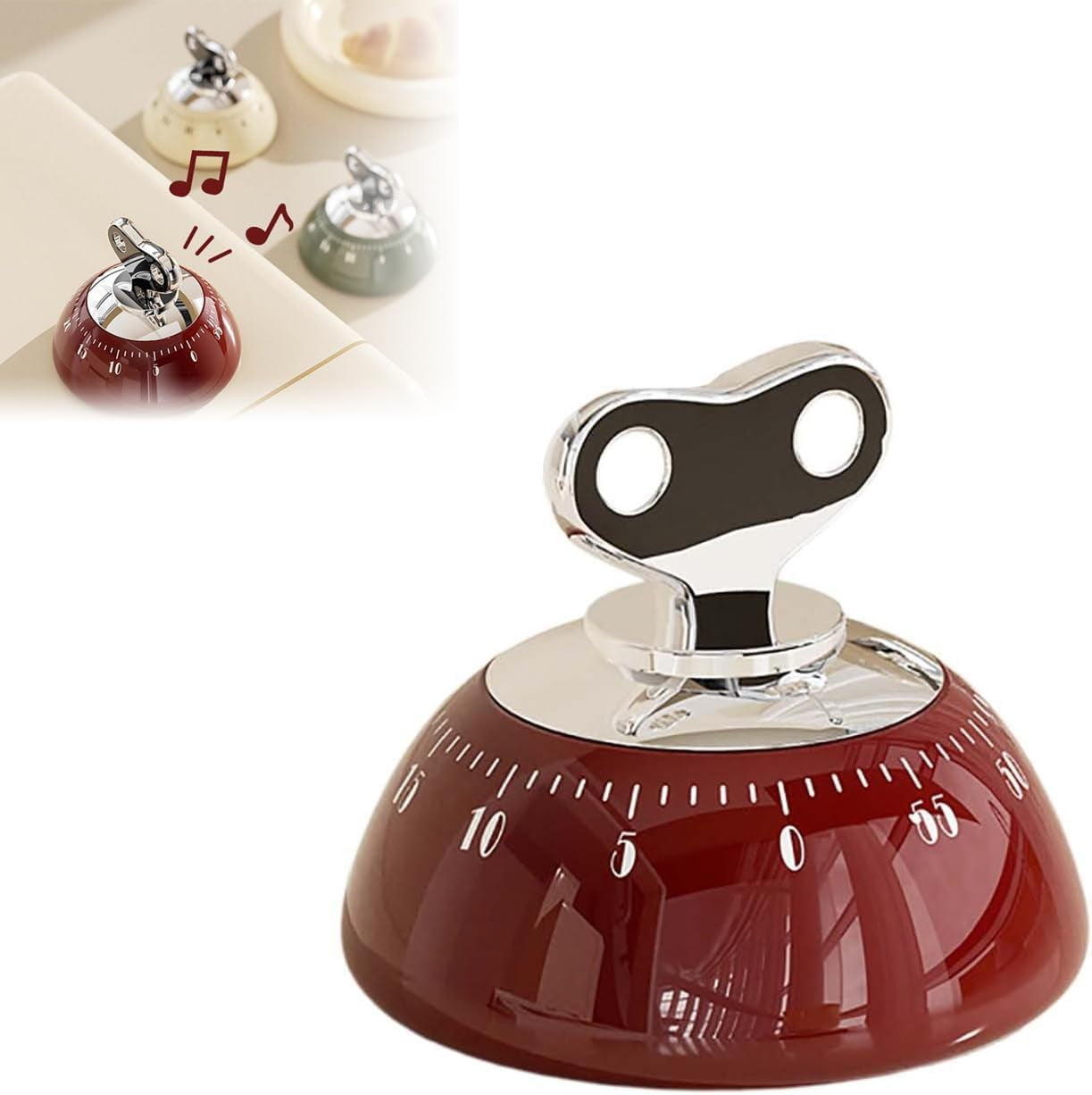 Magnetic Mechanical Kitchen Timer - Wind Up 60 Minutes Countdown Timer ...