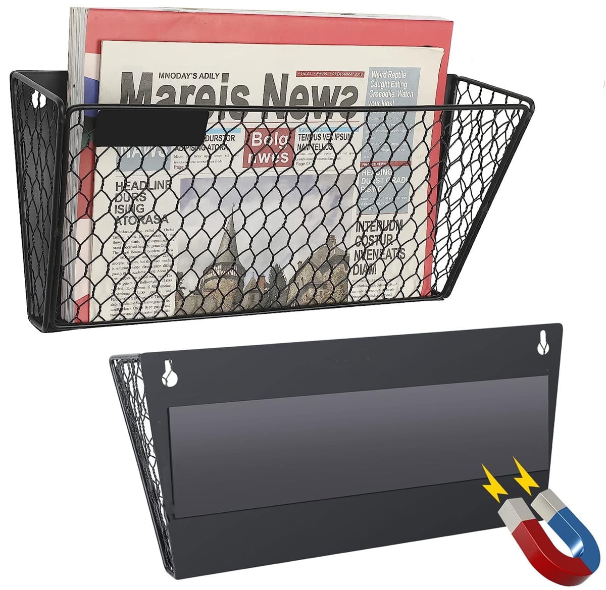 Magnetic Mesh File Holder,Bexikou Hanging File Organizers，No Drilling ...