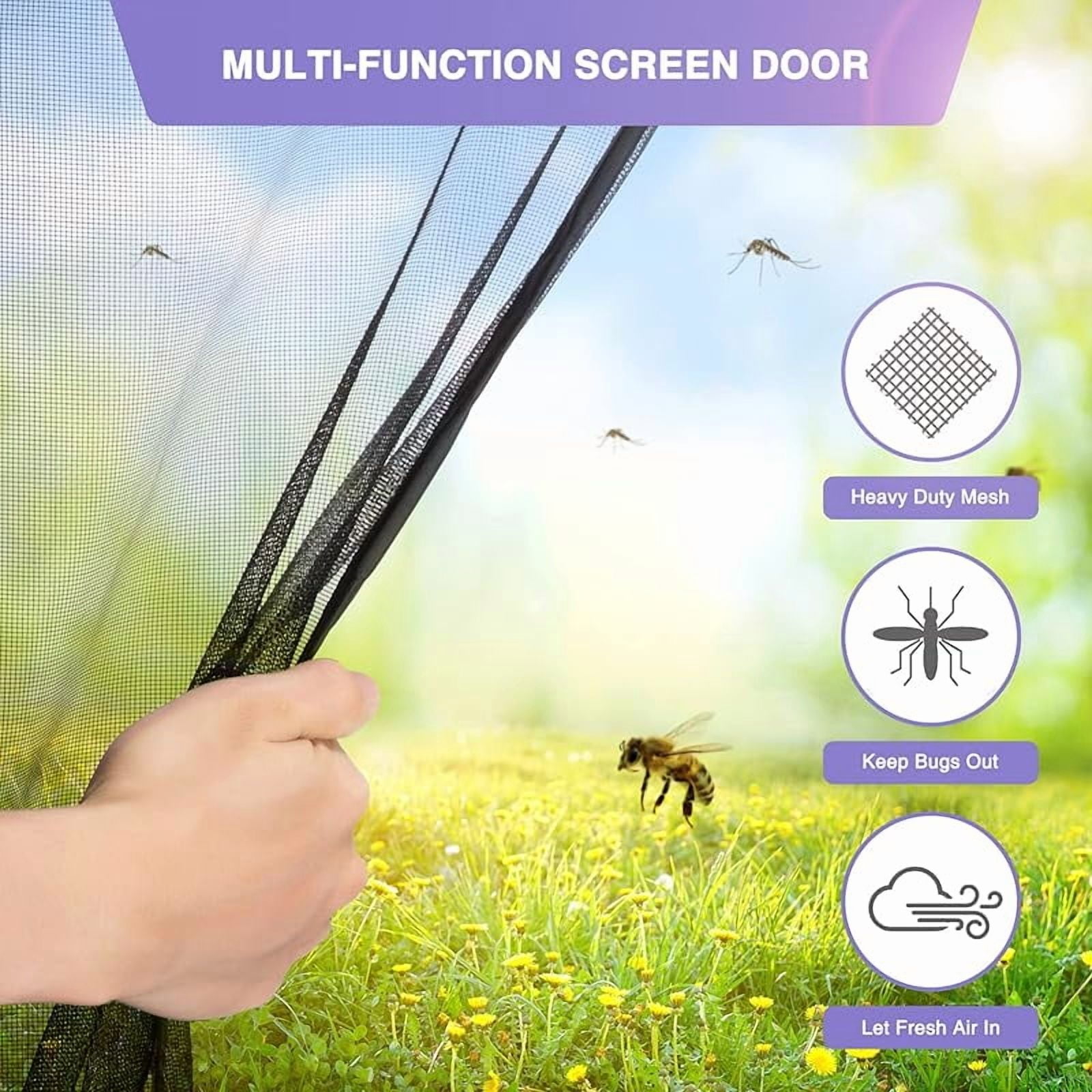 Magnetic Mesh Screen Door - Heavy Duty, Retractable, Self-Sealing ...