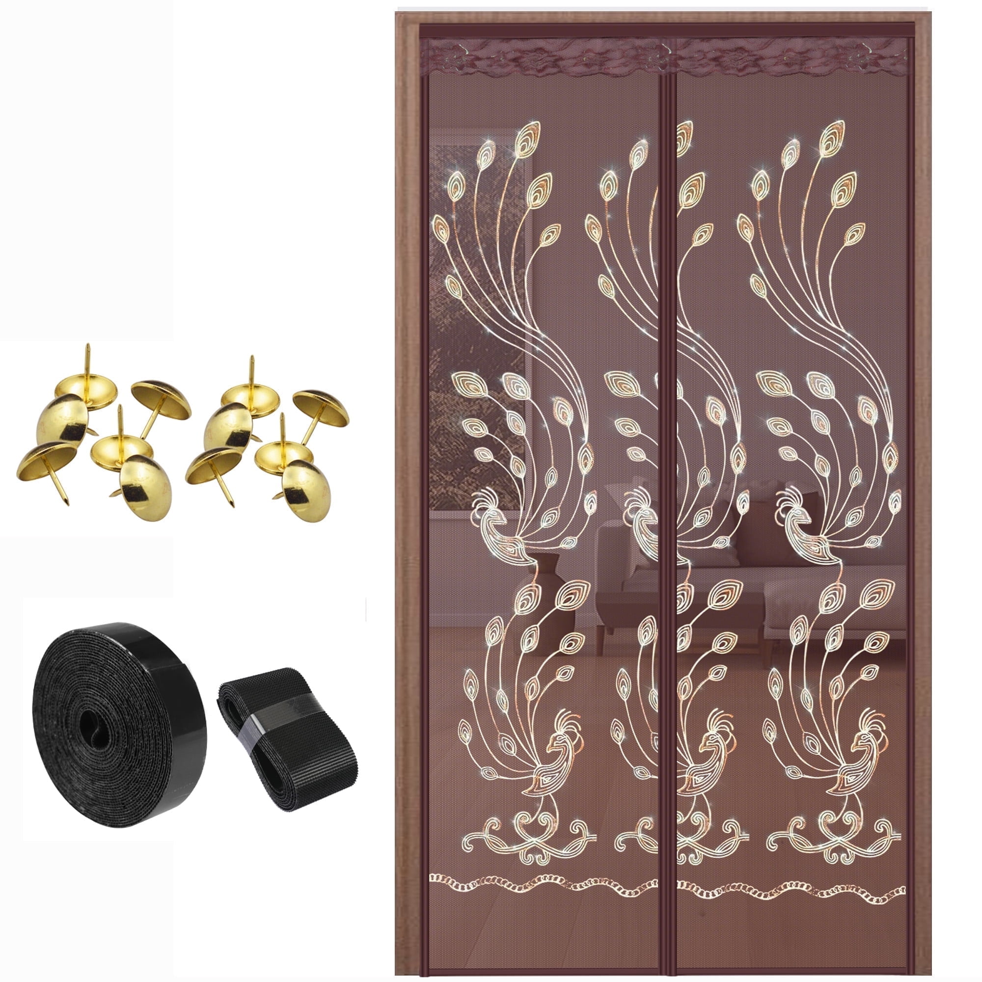 Magnetic Mesh Screen Door, Sliding Door Screen with Magnet Closure Mesh ...