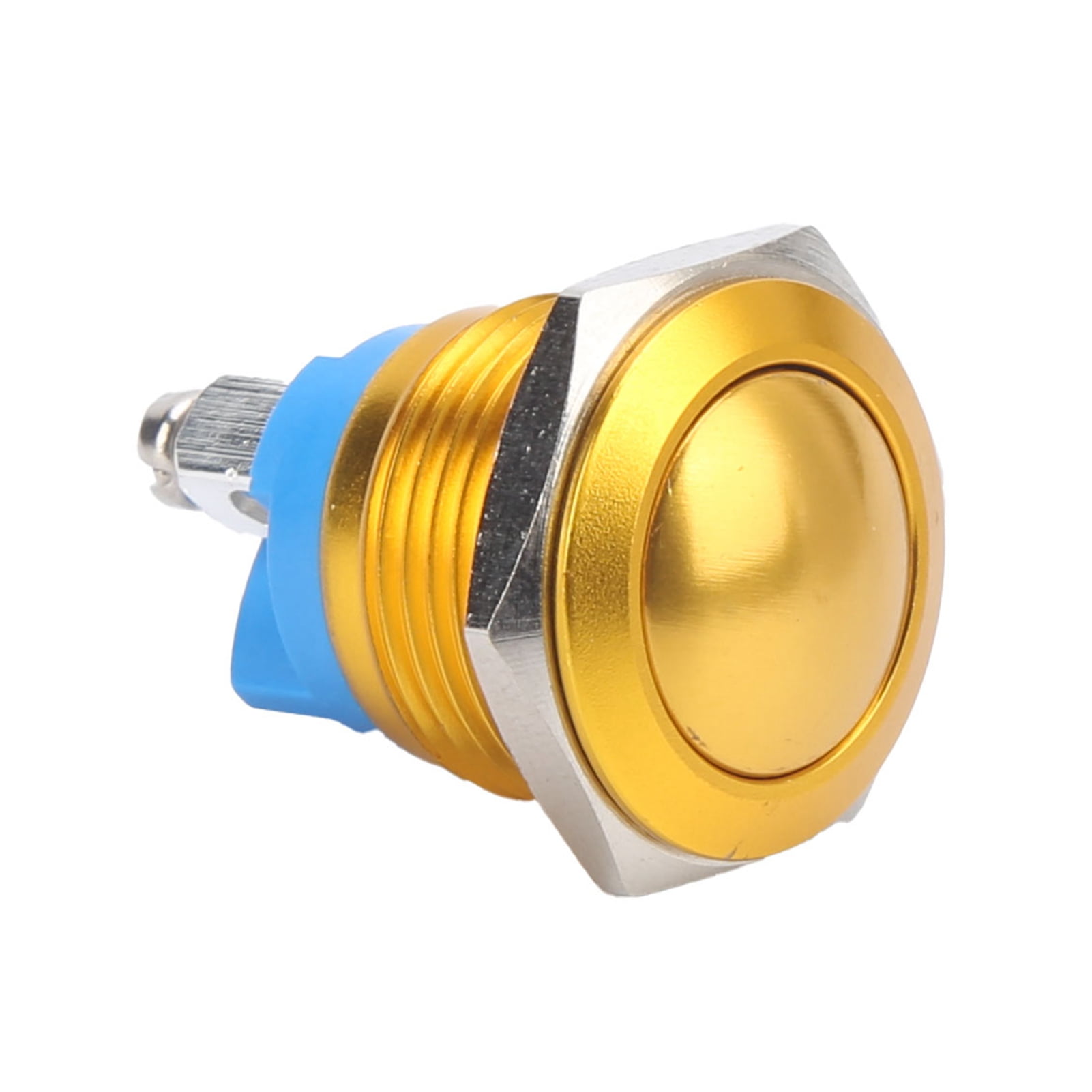 Magnetic Metal Push Button Switch, 16mm 220v Yellow, Self-Resetting Foot Power Control with ...