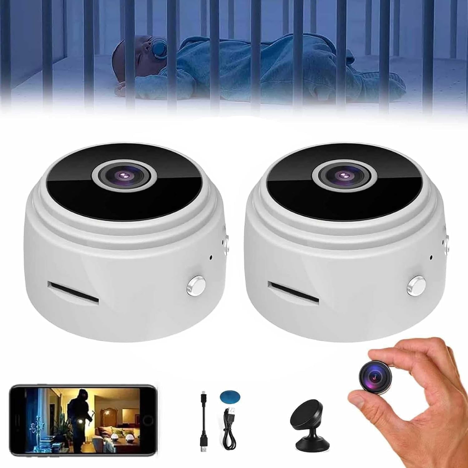 Magnetic Mini Security Camera Outdoor,Mini Security Cameras Wireless ...