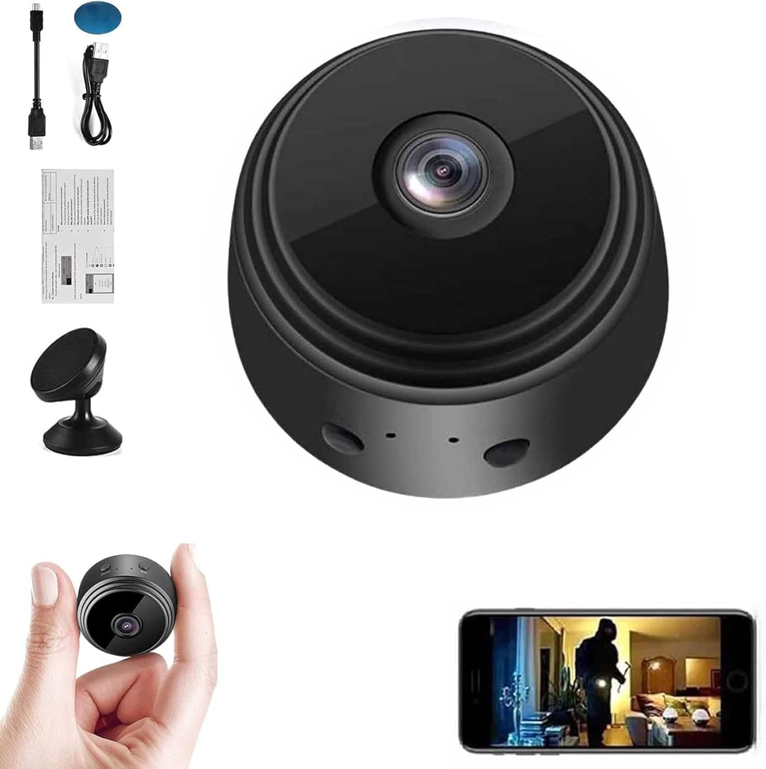 Magnetic Mini Security Camera Outdoor, Mini Security Cameras for Home ...