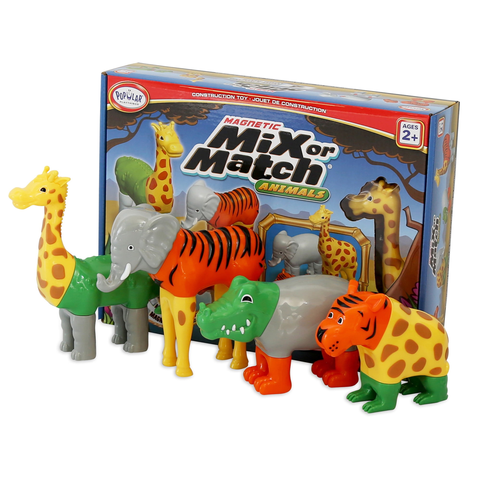 Walmart's Magnetic Mix or Match Safari Animals Construction Toy Set for ...