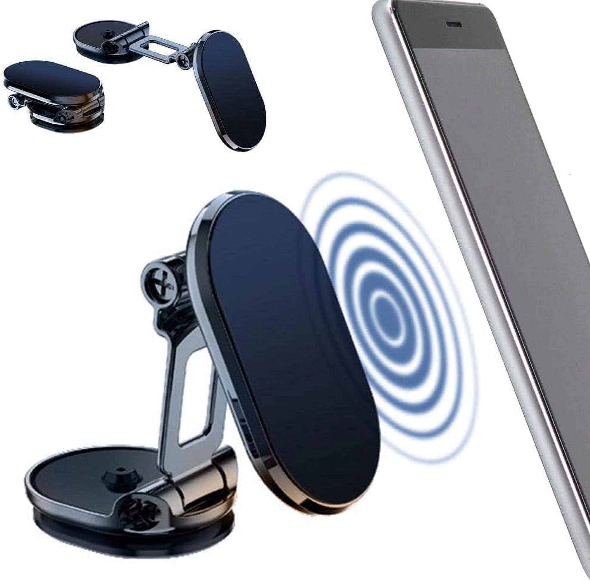 Magnetic Mobile Phone Holder,360° Rotation Metal Magnetic Car Phone Holder Foldable Universal ...
