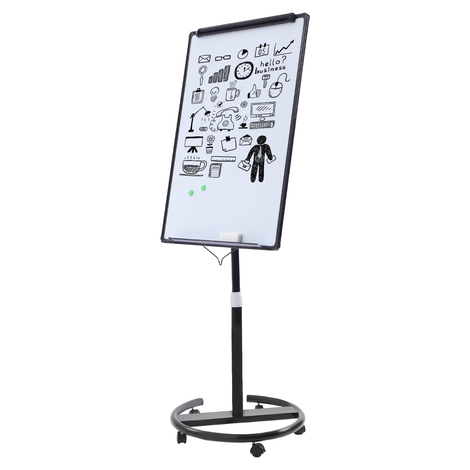 Magnetic Mobile Whiteboard with Adjustable Height, 70100cm Writing Area ...
